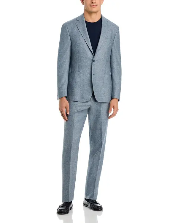 Vince Wool, Silk & Linen Melange Brushed Regular Fit Suit Pants