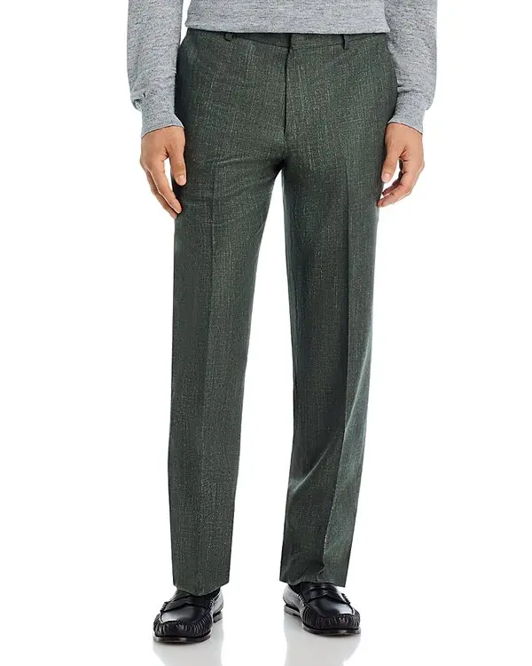 Vince Wool, Silk & Linen Melange Regular Fit Suit Pants - Sage