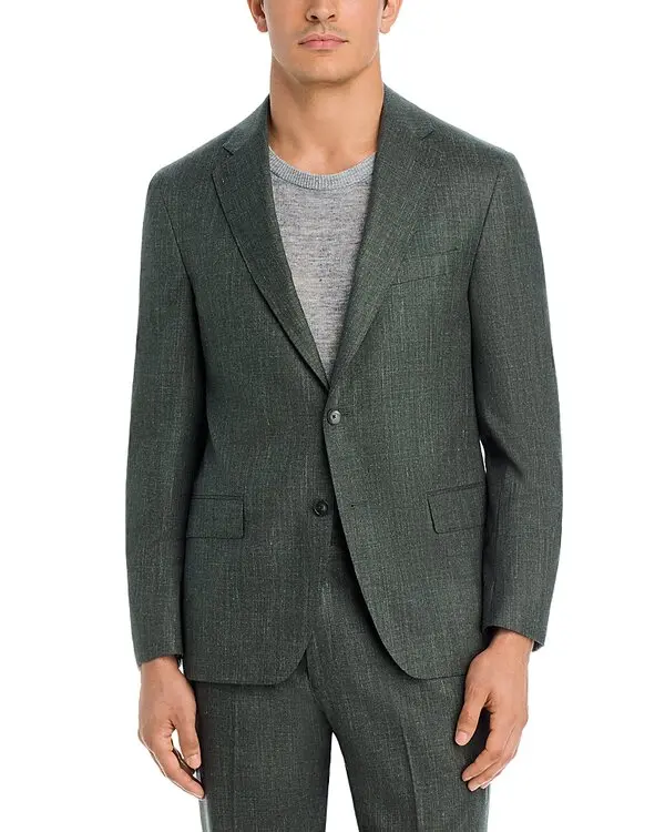 Vince Wool, Silk & Linen Melange Regular Fit Suit Jacket - Sage