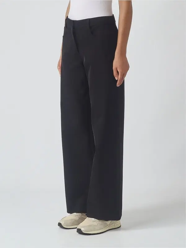 Max Mara Gela Wide-leg Cotton-blend Trousers - Black