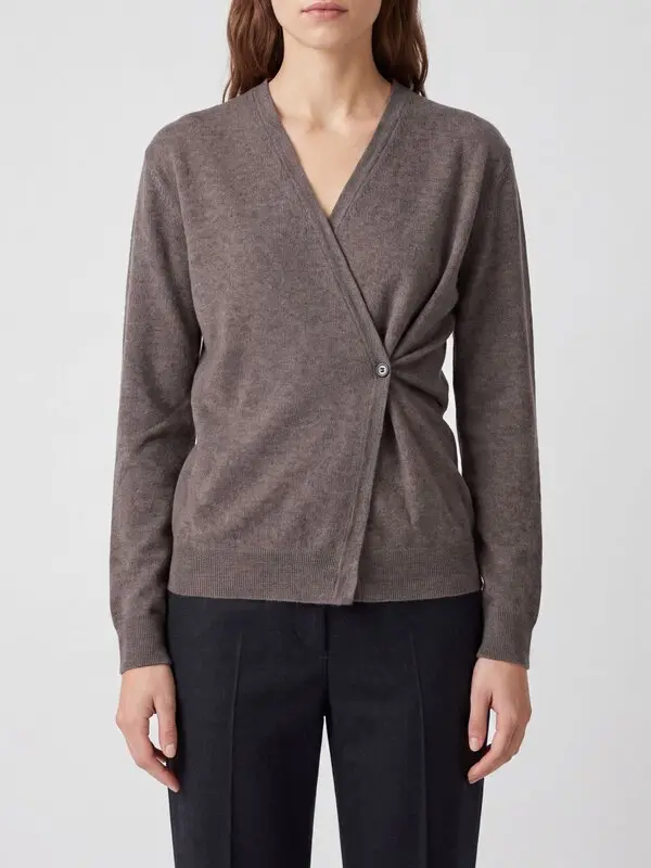 RÓHE Asymmetrical Button Detailed V-neck Cardigan