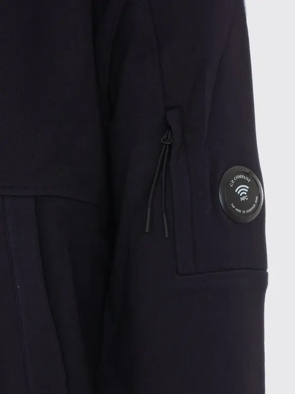C.P. COMPANY Cotton Hoodie With Kangaroo Pocket - Blue
