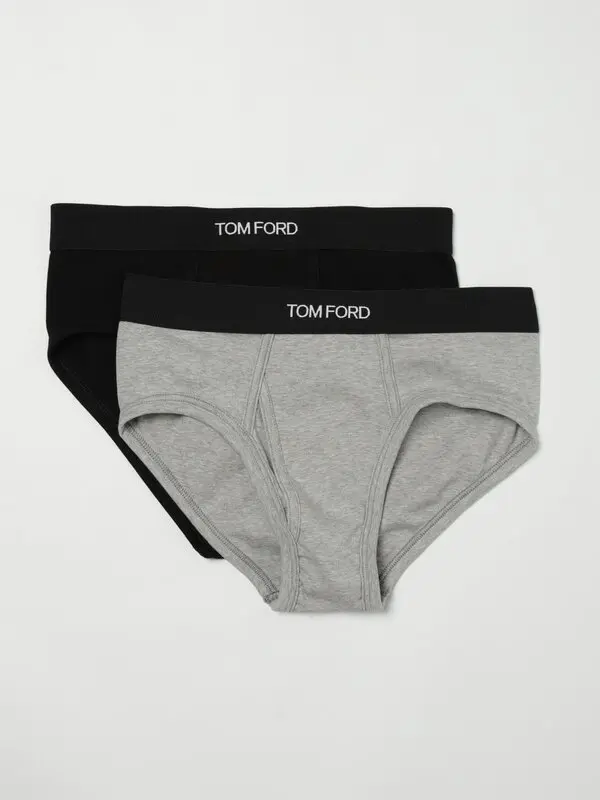 TOM FORD Two-pack Stretch-cotton Briefs With Logo Waistband - Black 1