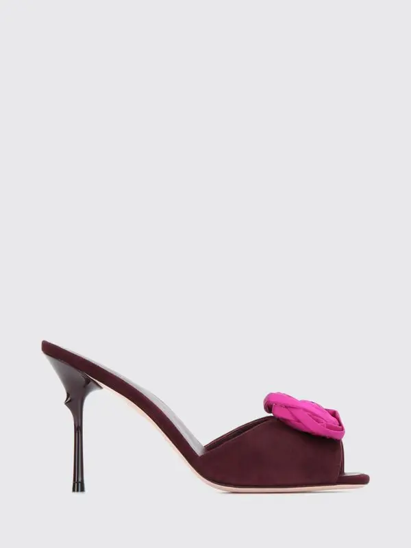 ROGER VIVIER Epine Rose Embroidered Suede Stiletto Heel Mules - Brown