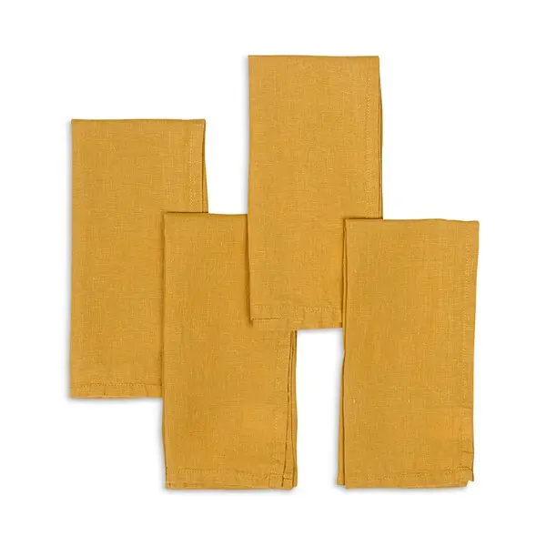 HUDSON PARK COLLECTION Linen Dinner Napkins, Set Of 4 - Mustard