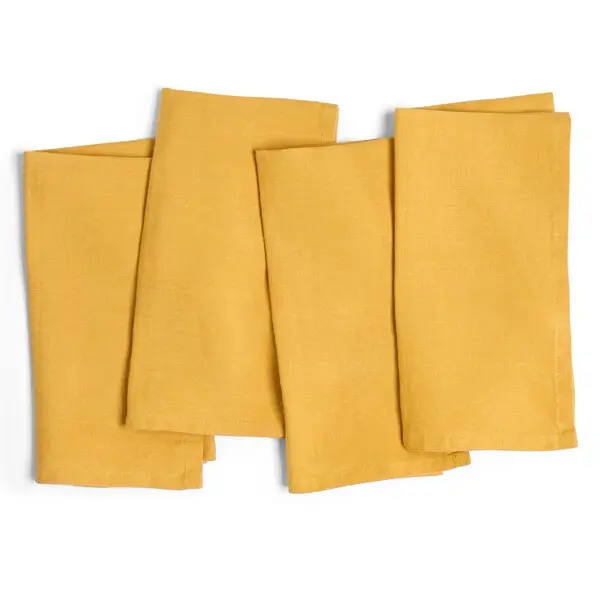 HUDSON PARK COLLECTION Linen Dinner Napkins, Set Of 4 - Mustard