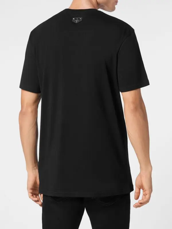 Philipp Plein Cotton T-shirt With Skull Print And Rhinestone Embellishments - Black
