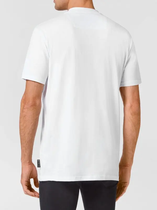 Philipp Plein Cotton T-shirt With Applied Logo Patch On The Chest - White