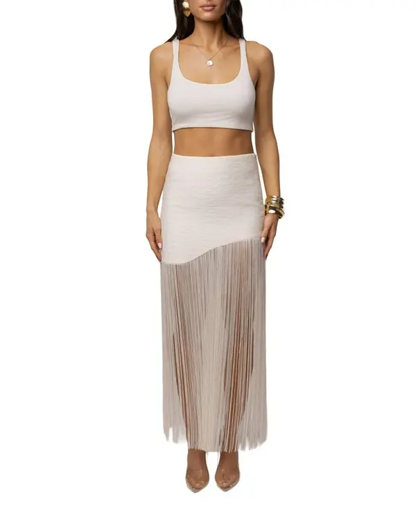 JLUXLABEL Gala Nights Fringe Maxi Skirt