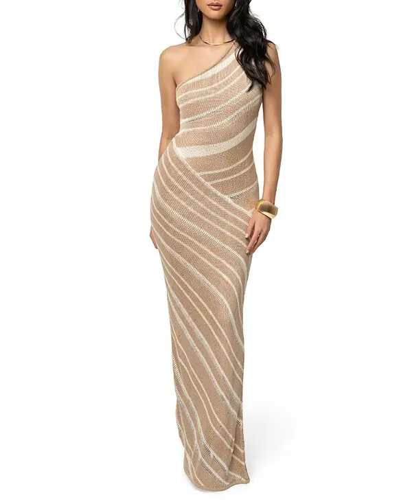 JLUXLABEL Sanibel Ruched Maxi Knit Dress - Beige/ivory