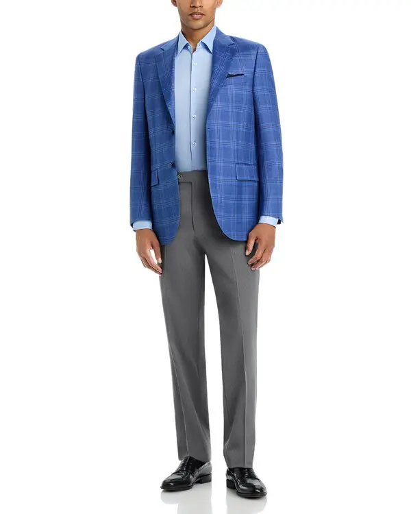 Peter Millar Flynn Classic Fit Wool Plaid Sport Coat - Medium Blue