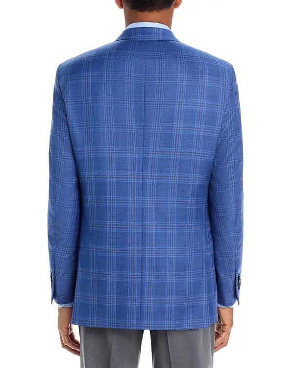 Peter Millar Flynn Classic Fit Wool Plaid Sport Coat - Medium Blue