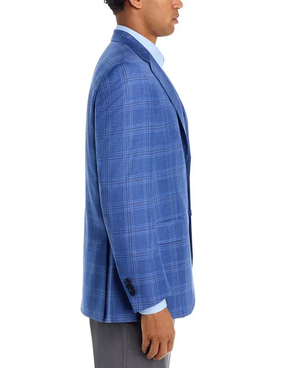 Peter Millar Flynn Classic Fit Wool Plaid Sport Coat - Medium Blue