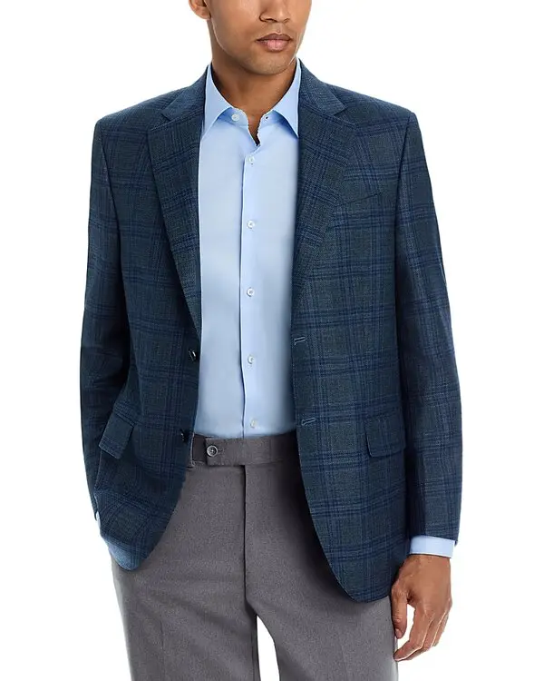 Peter Millar Flynn Classic Fit Wool Plaid Sport Coat - Green