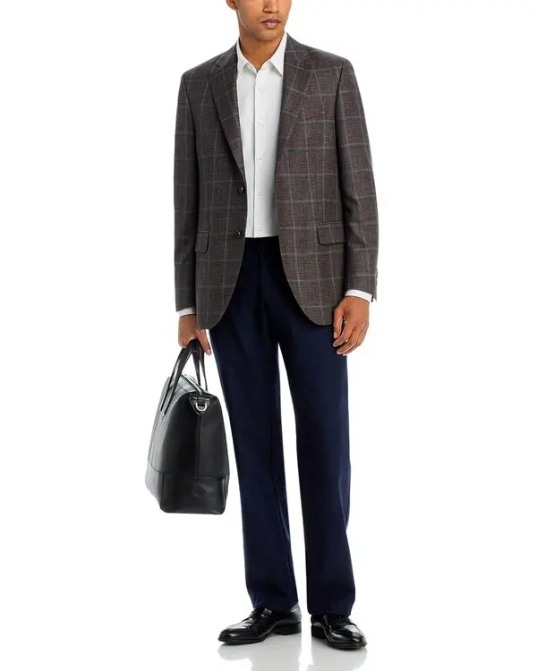 Peter Millar Flynn Classic Fit Hopsack Plaid Sport Coat - Brown