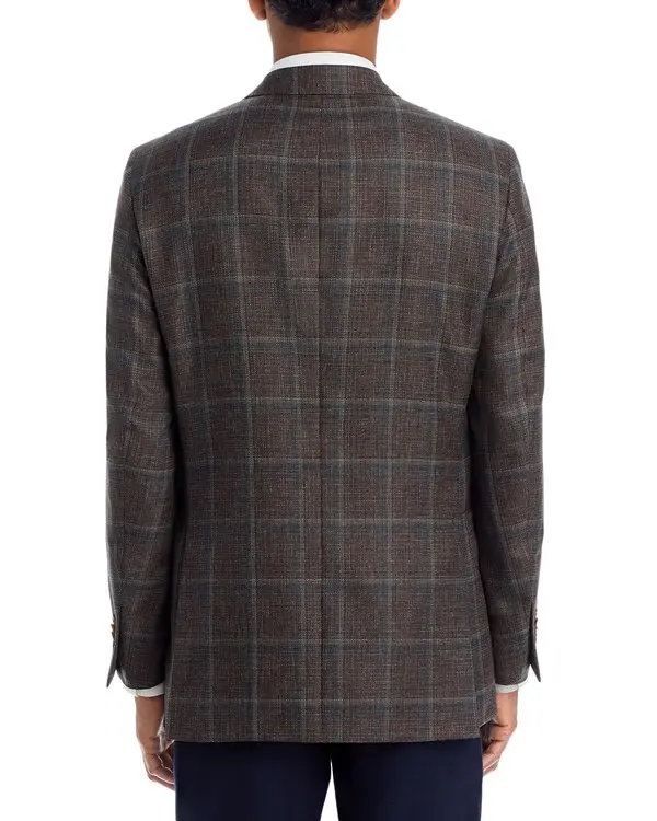 Peter Millar Flynn Classic Fit Hopsack Plaid Sport Coat - Brown