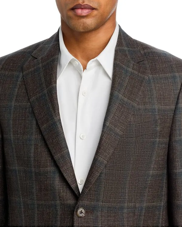 Peter Millar Flynn Classic Fit Hopsack Plaid Sport Coat - Brown