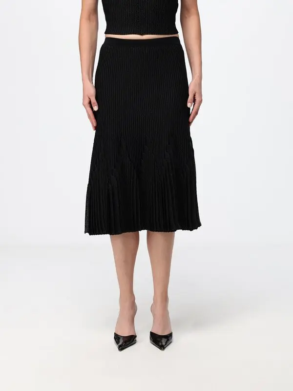 Elisabetta Franchi Ribbed Knit Midi Skirt