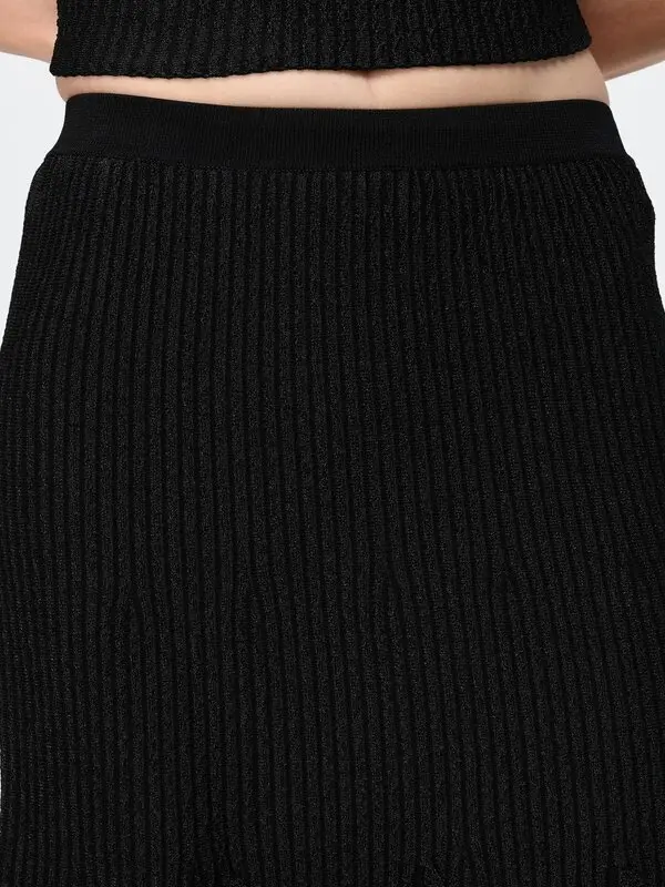 Elisabetta Franchi Ribbed Knit Midi Skirt