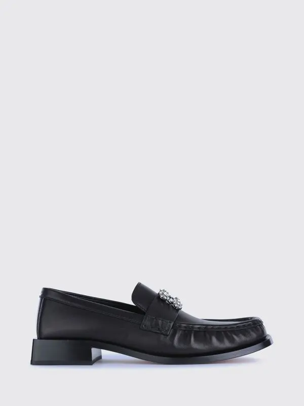 ROGER VIVIER Viv' Rangers Jewelled Buckle Leather Loafers - Black