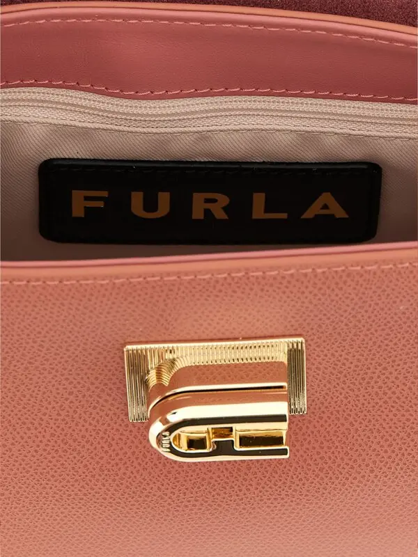 Furla 1927 Mini Grained Leather Top Handle Bag - Pink