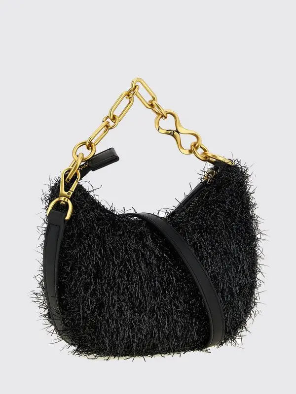 TWINSET Croissant Mini Handbag With Fringes - Black
