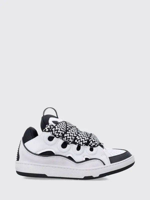 LANVIN Curb Low-top Leather And Mesh Trainers - White