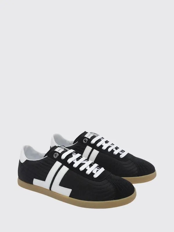 LANVIN Glen Quilted Monogram Nylon Sneakers With Leather Details - Black