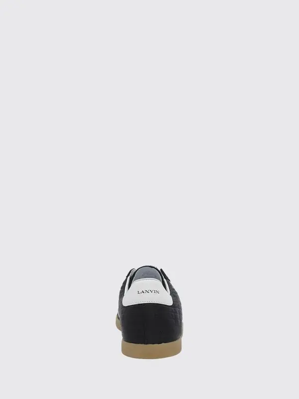 LANVIN Glen Quilted Monogram Nylon Sneakers With Leather Details - Black