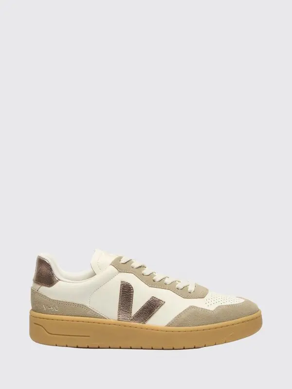 VEJA V-90 Sustainable O.t. Leather Sneakers With Contrast Logo