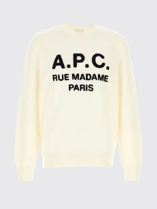 A.p.c. Crewneck Virgin Wool Sweater With Contrast Logo Lettering