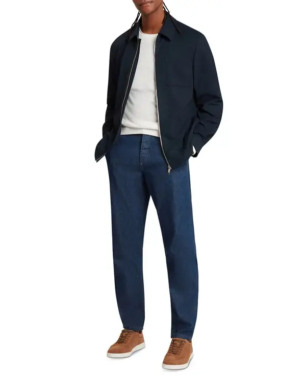 Ted Baker London Frenkie Waffle Knit Zip Overshirt