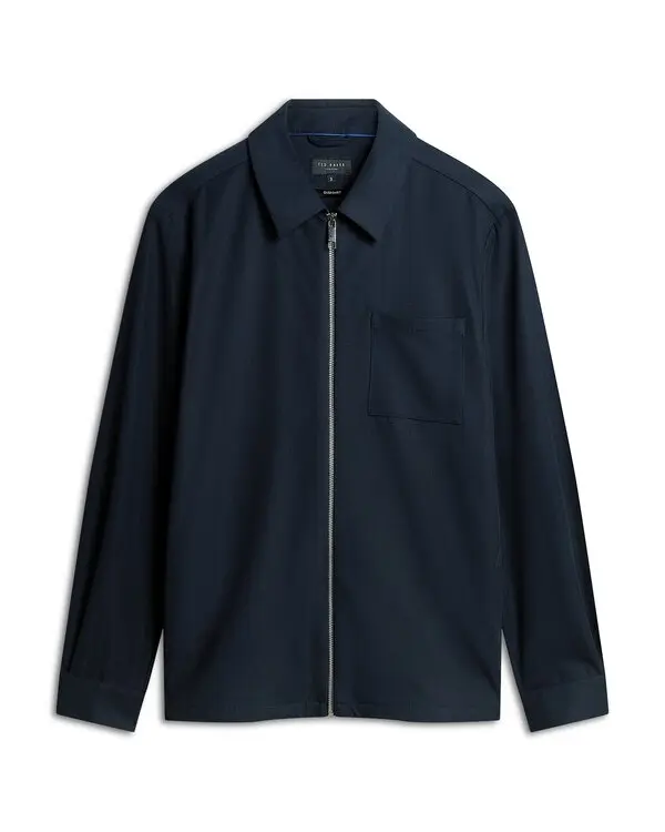 Ted Baker London Frenkie Waffle Knit Zip Overshirt