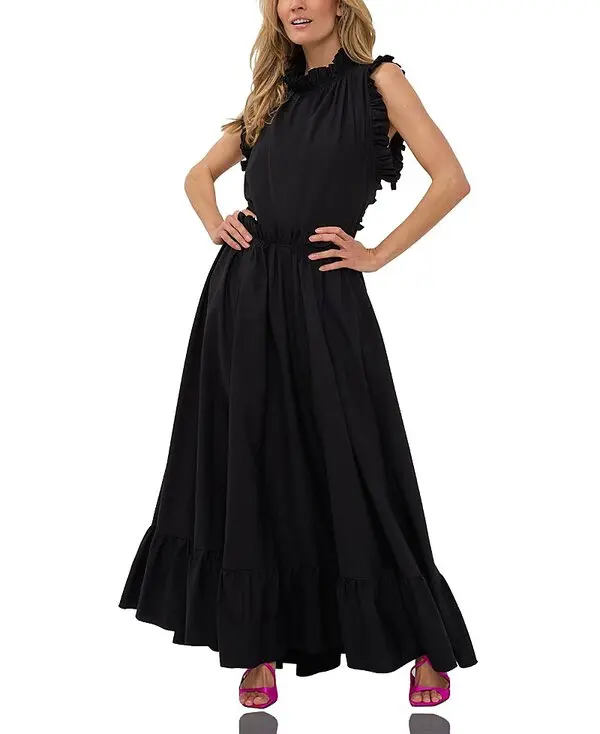 MARIELLE STOKKELAAR Martinique Open-back Maxi Dress With Ruffled Details - Black