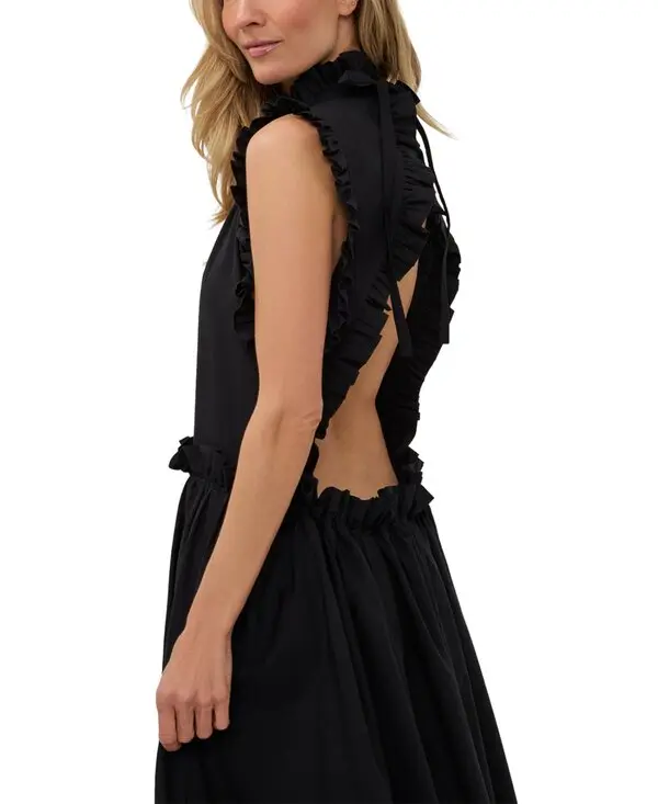 MARIELLE STOKKELAAR Martinique Open-back Maxi Dress With Ruffled Details - Black