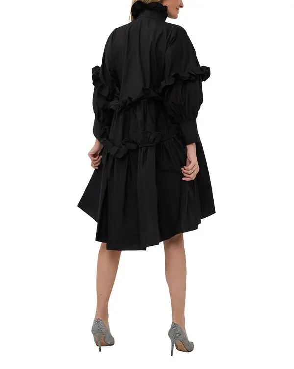 MARIELLE STOKKELAAR Ruffled High-low Maxi Dress - Black