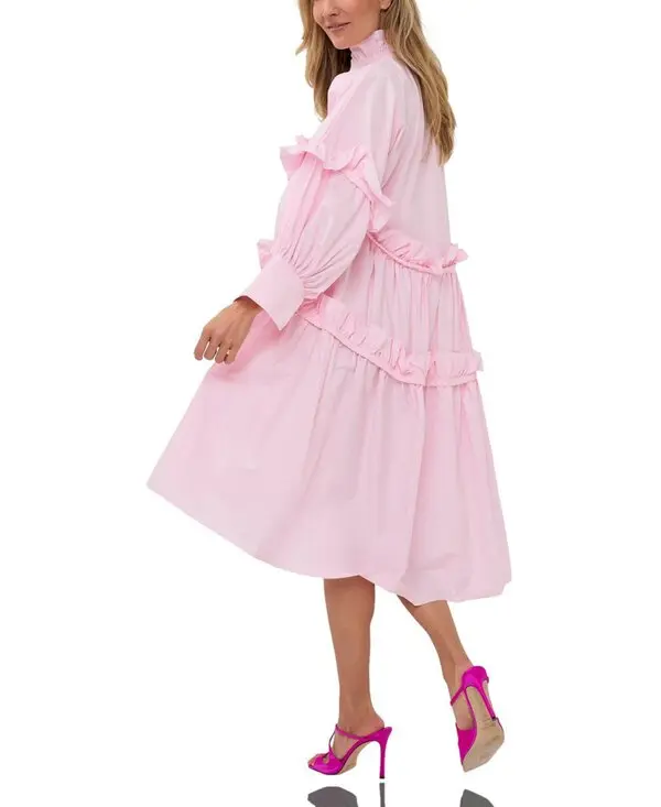 MARIELLE STOKKELAAR Ruffled High-low Maxi Dress - Pink/rose