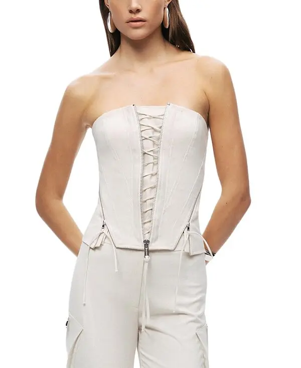 NOCTURNE Strapless Lace-up Bustier