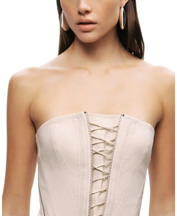 NOCTURNE Strapless Lace-up Bustier