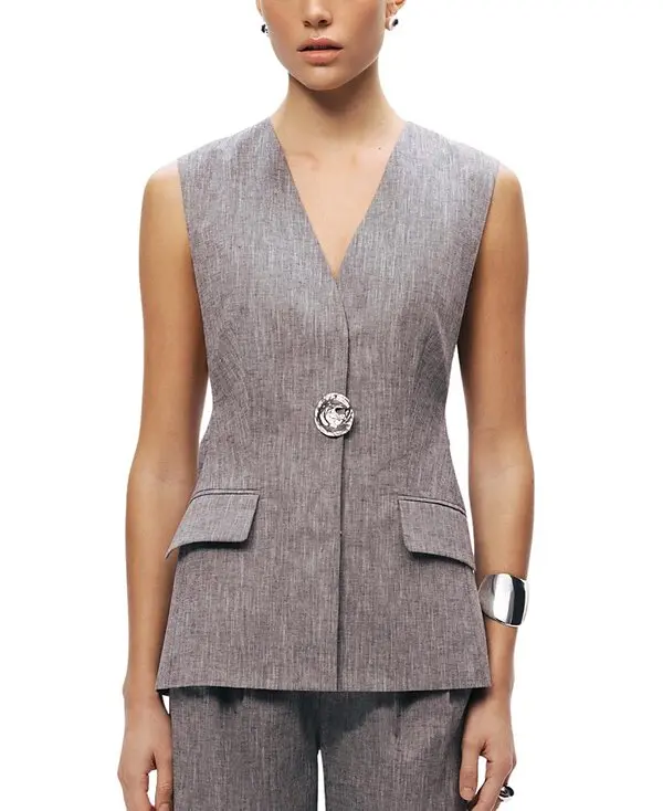 NOCTURNE Tailored Button Front Vest