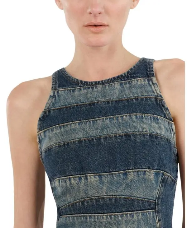 NOCTURNE Halter Neck Denim Blouse