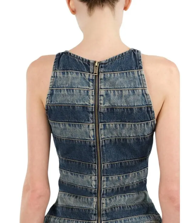 NOCTURNE Halter Neck Denim Blouse