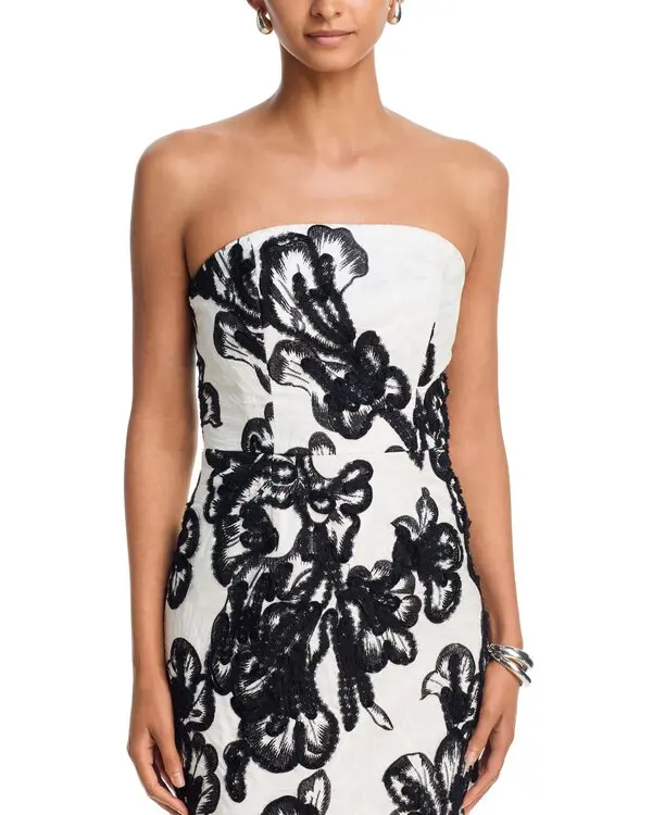 MILLY Orion Chiffon Embroidered Maxi Dress