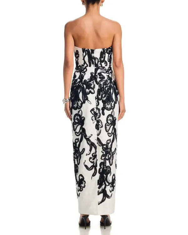 MILLY Orion Chiffon Embroidered Maxi Dress