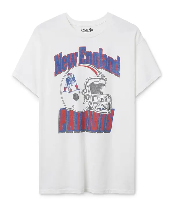 Junk Food Clothing New England Patriots Throwback Helmet Tee - White