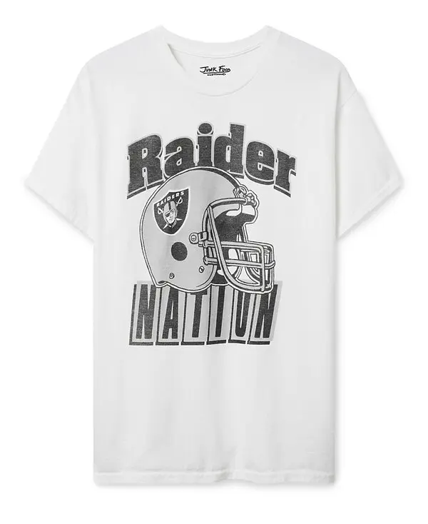 Junk Food Clothing Las Vegas Raiders Throwback Helmet Graphic T-shirt - White