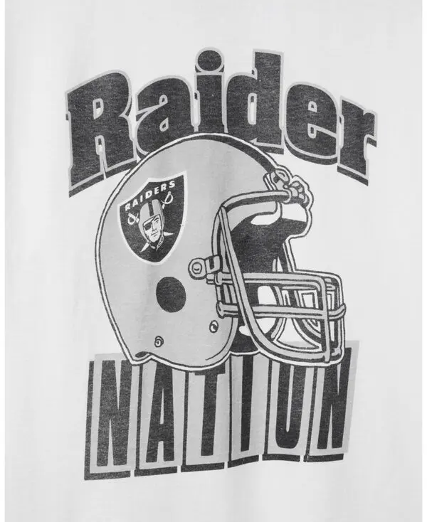 Junk Food Clothing Las Vegas Raiders Throwback Helmet Graphic T-shirt - White