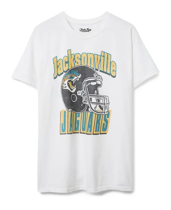Junk Food Clothing Jacksonville Jaguars Throwback Helmet Graphic T-shirt