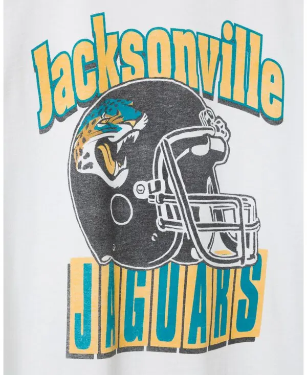 Junk Food Clothing Jacksonville Jaguars Throwback Helmet Graphic T-shirt