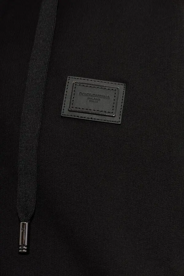 Dolce & Gabbana Zip-up Hoodie With Embossed Logo Patch